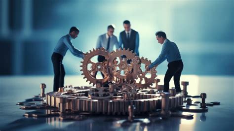 Team Of Business Professionals Is Collaboratively Working On A Large