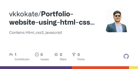 GitHub Vkkokate Portfolio Website Using Html Css Javascript Contains