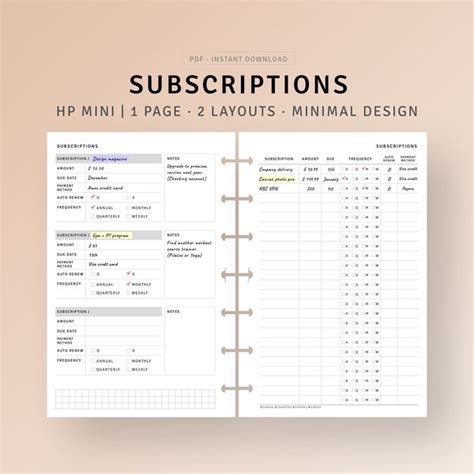 Membership Subscription Excel Template Etsy