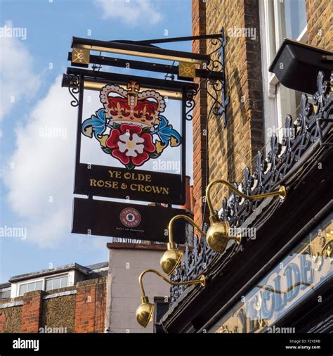 Greenwich London Ye Olde Rose And Crown Traditional English Pub Sign