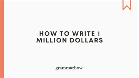 How To Write 1 Million Dollars Formal Document