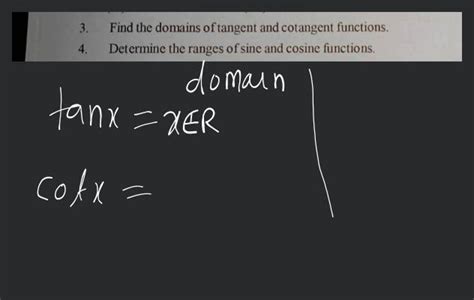 3 Find The Domains Of Tangent And Cotangent Functions 4 Determine The