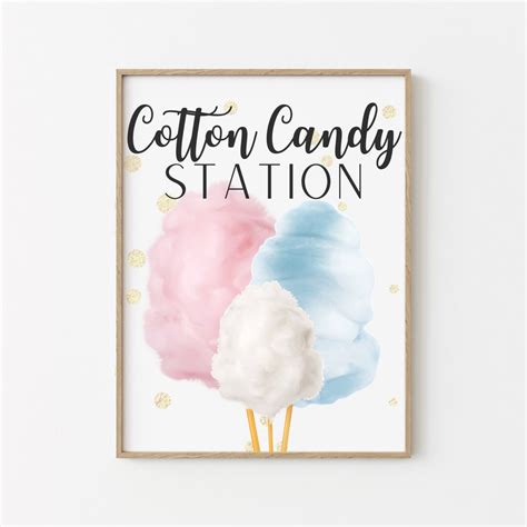Cotton Candy Station Birthday Sign Cotton Candy Sign Birthday Party