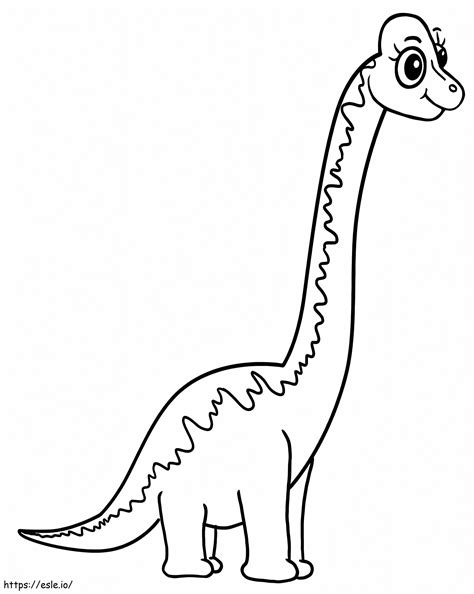 Cute Brachiosaurus Coloring Page