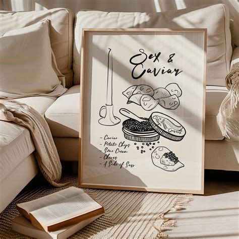 Sex And Caviar Poster Bold Foodie Wall Art Sensual Kitchen Print Luxe