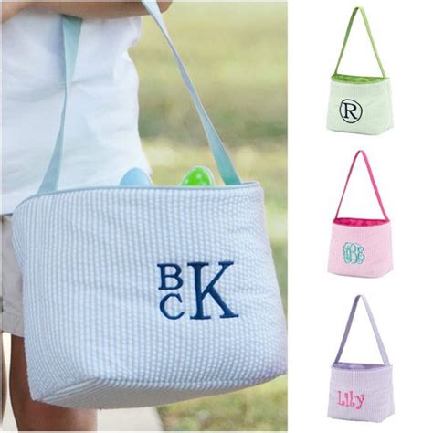 Monogram Easter Basket Monogram Easter Bucket Monogrammed Plaid