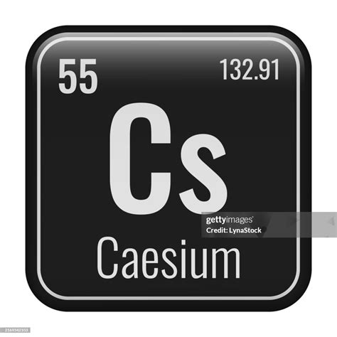 Caesium Symbol Chemical Element Of The Periodic Table Vector