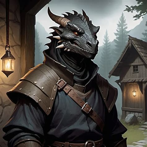 Black Dragonborn Village Commoner Dungeons And Drag