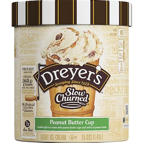 Dreyers Edys Ice Cream Slow Churned Light Peanut Butter Cup 1 5 Quart Vons