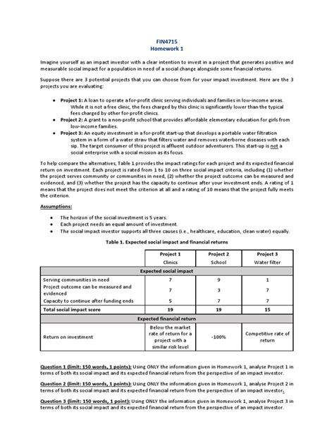 Homework 1 Ay2022 23 Sem1 Pdf Investing Investor