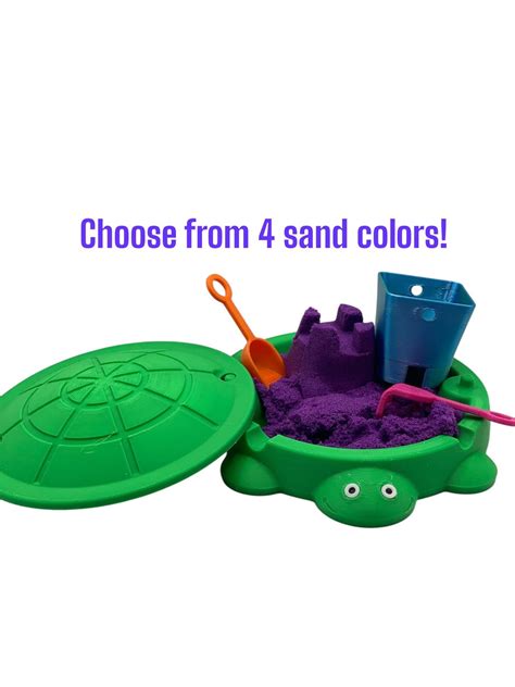 Mini Desktop Turtle Sandbox W Sand And Tools Desktop Fidget Sensory