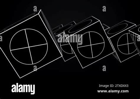 Rotating Cubes Animation Looping Animation Rotating Cubes Of White Lines On Black Background