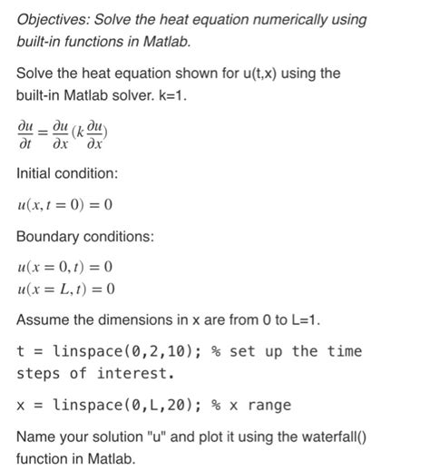 How To Solve Heat Equation In Matlab Tessshebaylo