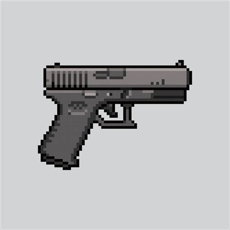 Pixel Art Glock Gun Pixelated Pistol Handgun Glock Weapon Icons