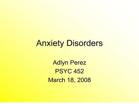 Ppt Anxiety Disorders Powerpoint Presentation Free Download Id157688