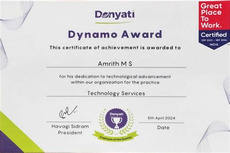 Amrith M S On Linkedin Donyati Dynamoaward Donyaticonnect2024 24 Comments