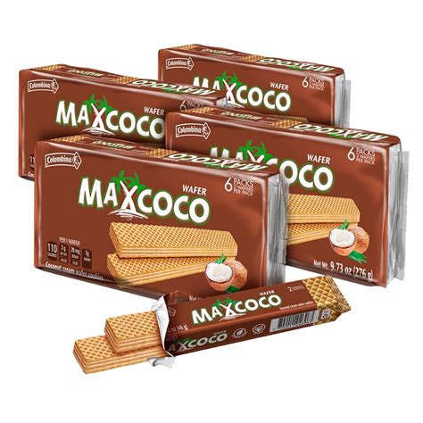 Colombina Maxcoco Coconut Cream Wafer Cookies Individually