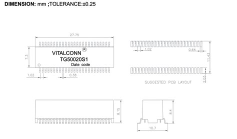 Ethernet Transformer Module 1000base T Dual Port 50pin Model No Tg50020s1