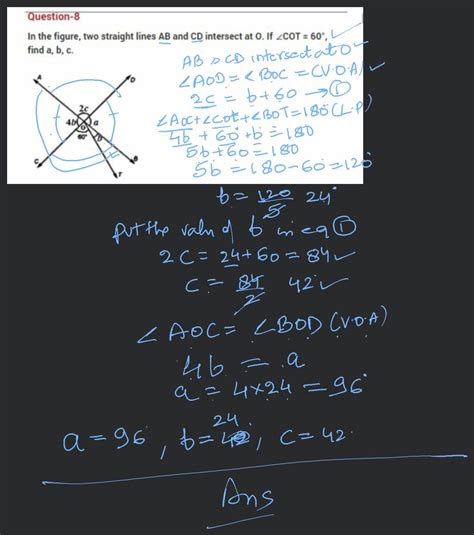 Question In The Figure Two Straight Lines AB And CD Intersect At I