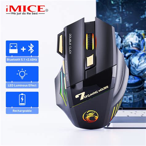 Imice Gw X7 7 Key Double Click Free 24g Silent Rechargeable Dazzle