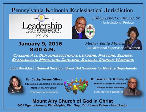 Koinonia Of Penn Ecclesiastical Jurisdiction Church Of God In Christ