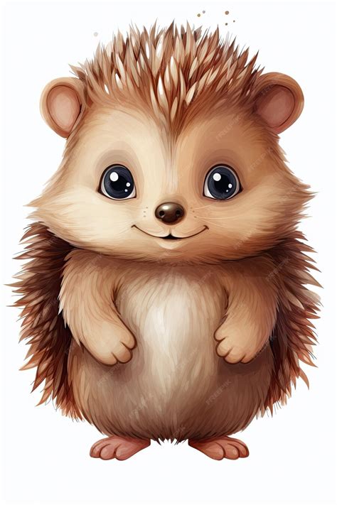 Aquarell Illustration Niedliche Igel Clipart Grafik Premium Ki