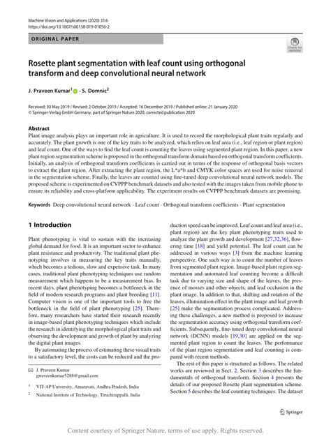 Rosette Plant Segmentation With Leaf Count Using Orthogonal Transform