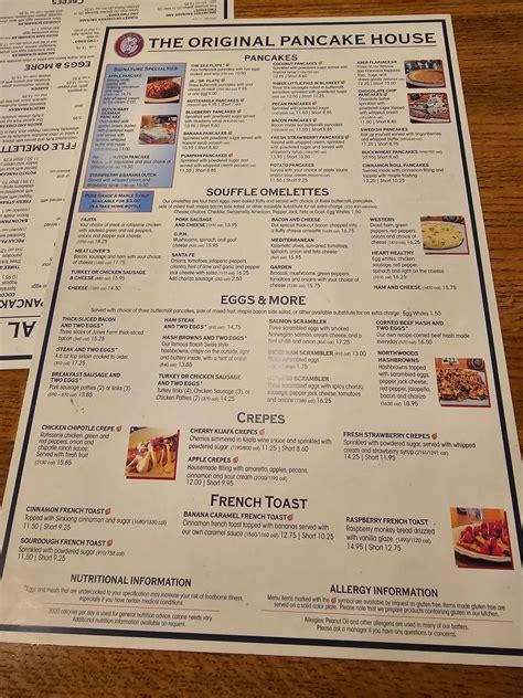 The Original Pancake House Menu Updated October 2025