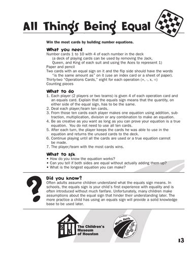 All Things Being Equal Teaching Resources