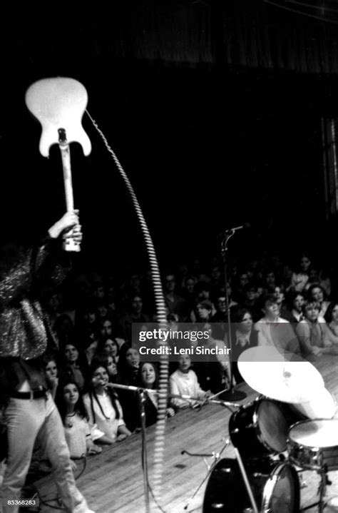 Guitarist Fred Sonic Smith Of The Group Mc5 Smashes His Guitar On
