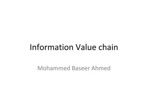 Information Value Chain Ppt