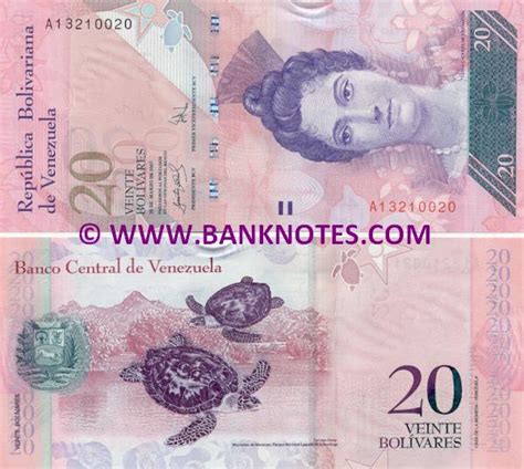 Venezuela 20 Bolivares 2007 Venezuelan Currency Banknotes South