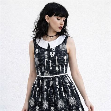 Folter Dresses Folter Black Skeleton Print Dress Size X Cotton