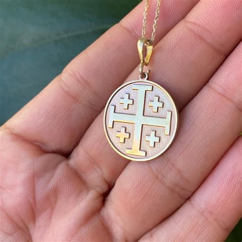 Jerusalem Cross Pendant Etsy