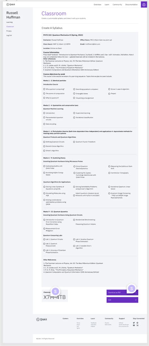 Syllabus Create Syllabus Page Ui · Issue 770 · Qiskitplatypus · Github
