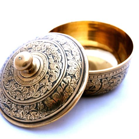 Indian Brass Box Decorative Brass Jewellery Box With Lid Solid Brass