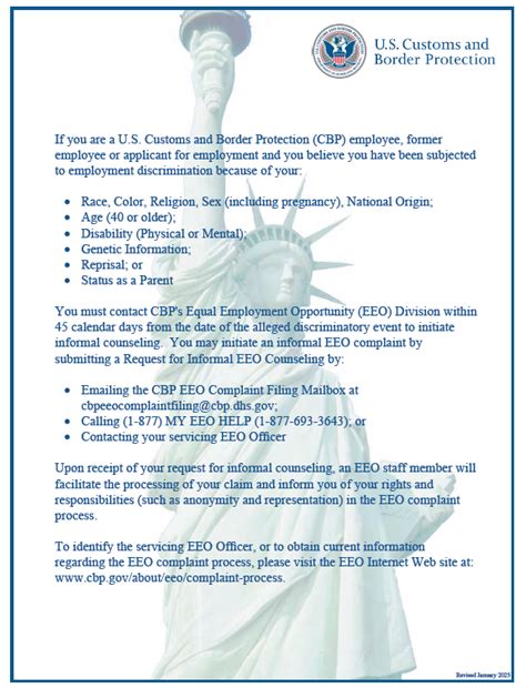 Eeo Poster 2025 Us Customs And Border Protection