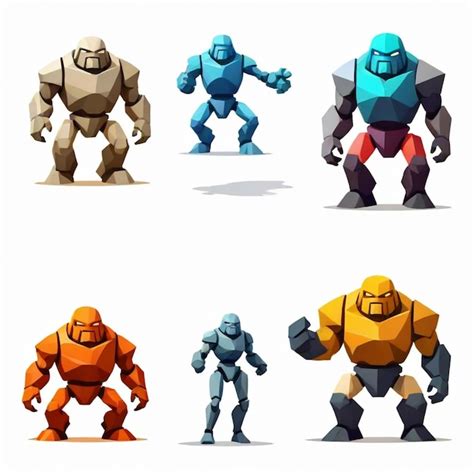 Golem Vector Set White Background Isolated A High Qua Premium Ai Generated Vector