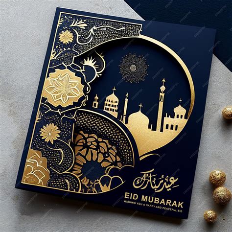 Premium Photo Eid Mubarak Card Design Islamic Greetings Eid Card