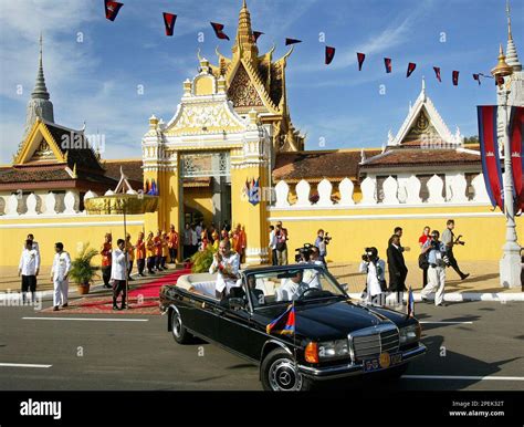 King Norodom Sihamoni Greets His Subjects As He Leaves The Silver