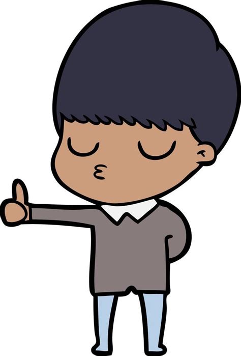 Chico Tranquilo De Dibujos Animados 12462194 Vector En Vecteezy