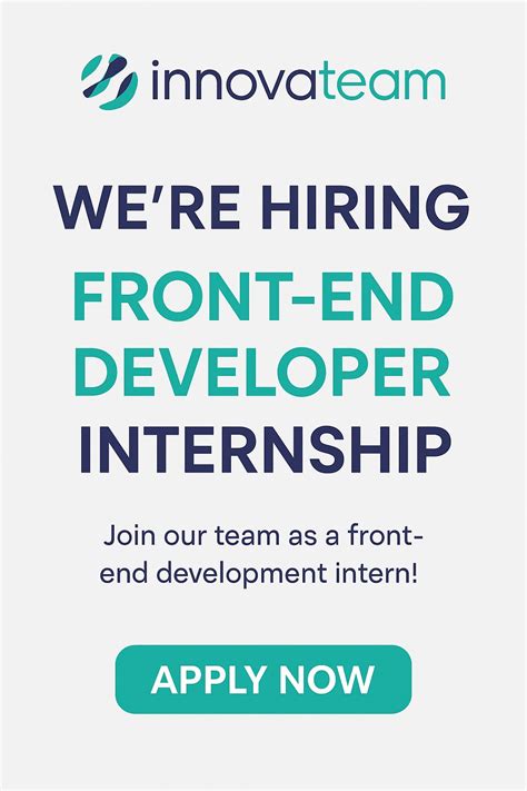 We Are Hiring Front End Developer Internship To Joint Our Team Apply Now Contactinnovateamdz
