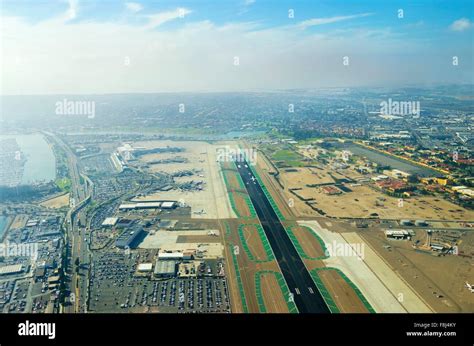 Aerial View Of The San Diego International Airport River And Pacific