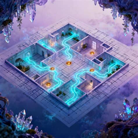 Free Surreal Crystal Labyrinth Photo Surreal Blueprint Labyrinth