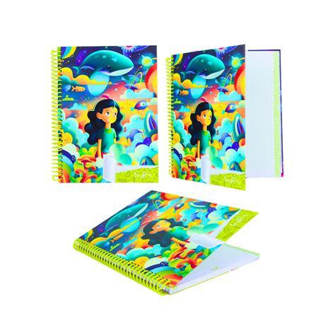 Libreta Pasta Dura Profesional 100 Hojas Cuadro Chico 5mm Fantasía Tienda De Maquillajes Pro Girl