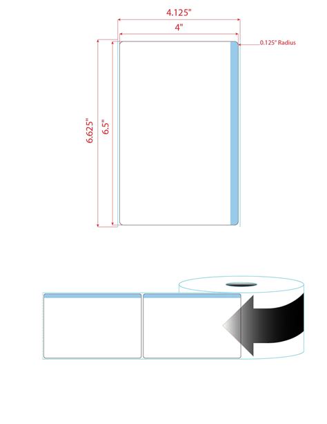 4 X 65 Polymattett Label Quick Color Blue Stripe Barcode Labels