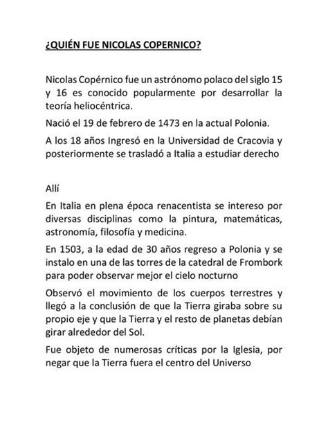 QuiÉn Fue Nicolas Copernico David Udocz