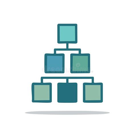 Organization Chart Concept With Connected Colorful Squares Workflow