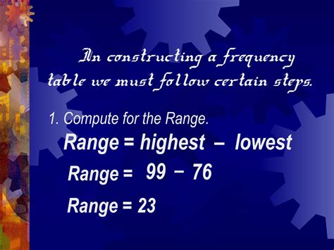 Construction Of A Frequency Table Ppt