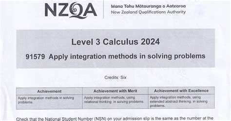 Captaincalculus 2024 Ncea Calculus Integration